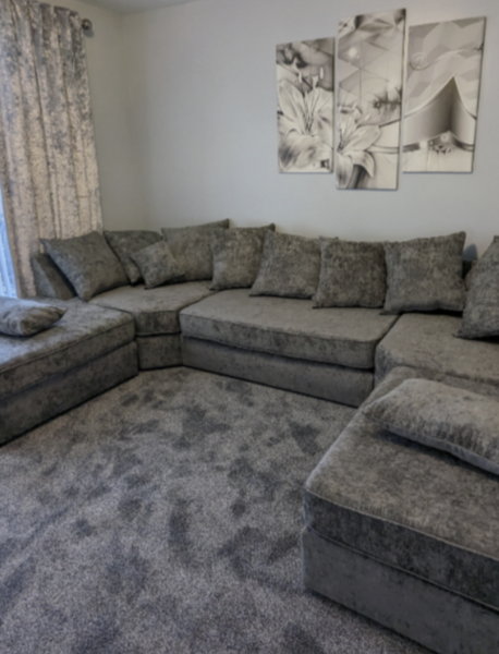 Bishop U Shape Platinum Alaska Grey Fabric Scatter Cushions ...